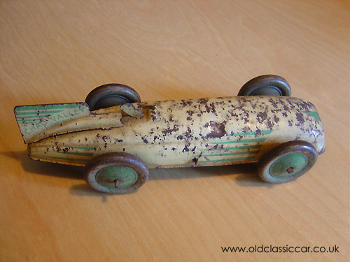 Chad Valley streamlined tinplate toy racing car